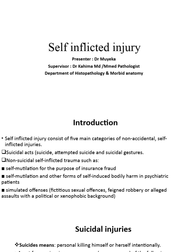 Self Inflicted Injury | PDF | Self Harm | Thorax