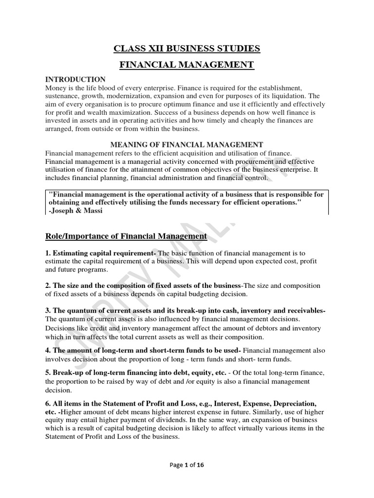 9. NOTES FINANCIAL MANAGEMENT | PDF | Dividend | Equity (Finance)