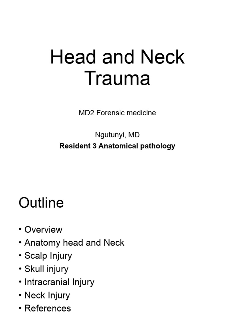 Head and Neck in Trauma | PDF | Skull | Vertebral Column