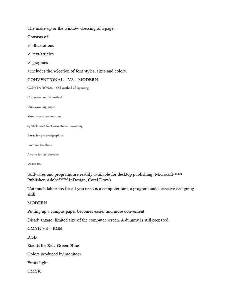 Lay Outing Hand Outs | PDF | Rgb Color Model | Graphic Design