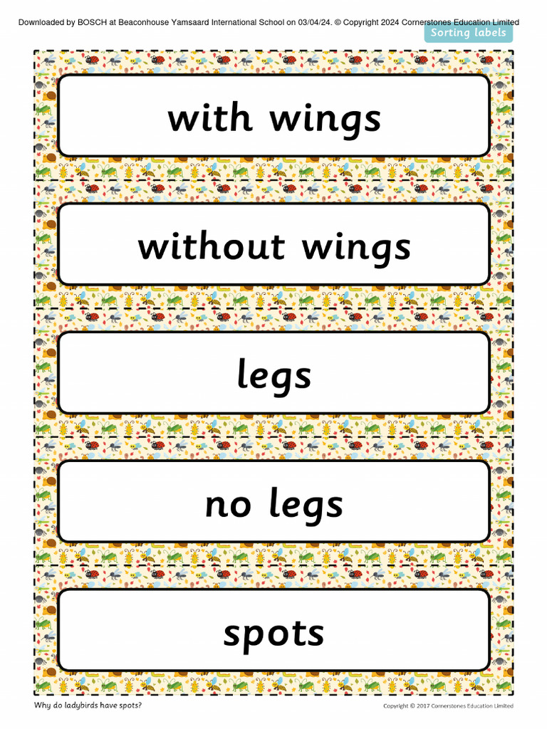 2017-Spots Dev Sorting Labels | PDF