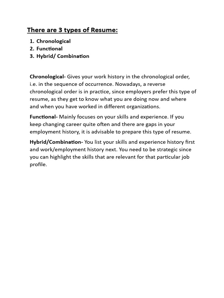 Types of Resume | PDF