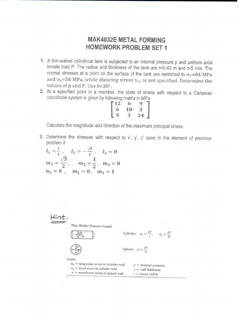 Metal Forming HW1 | PDF