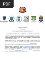 NCHE 2024 - 25 PublicUniversitiesApplications | PDF