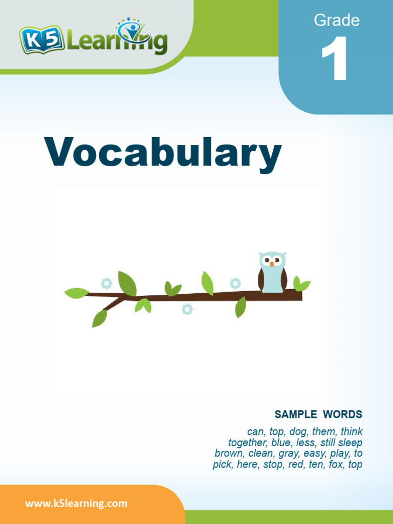 k5 Learning Vocabulary 1 Workbook | PDF | Vocabulary | Crossword