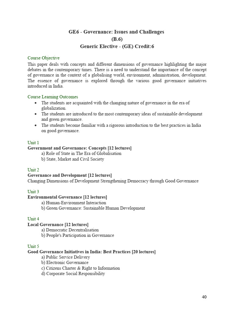 Governance Issues and Challenges | PDF | Governance | Good Governance