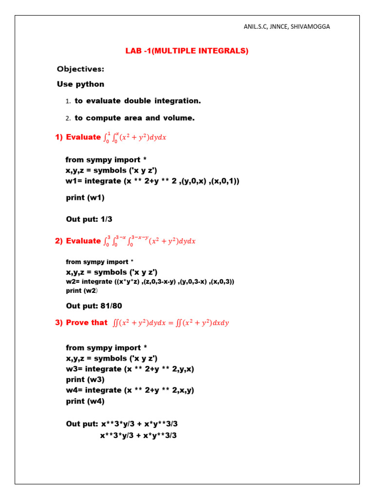 Cse Lab 1 | PDF | Divergence | Vector Calculus Cse Lab 1 | PDF | Divergence | Vector Calculus