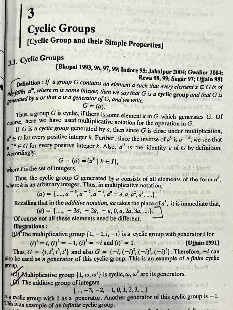 Understanding Cyclic Groups and Generators | PDF | Algebraic Structures ...
