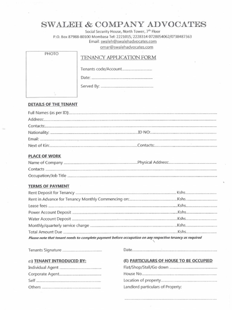 Tenancy Form | PDF