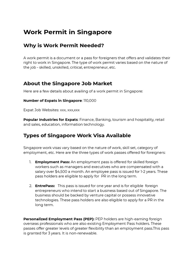 6149a963675d9f5a931791a8_Work permit singapore (1) | PDF | Travel Visa ...