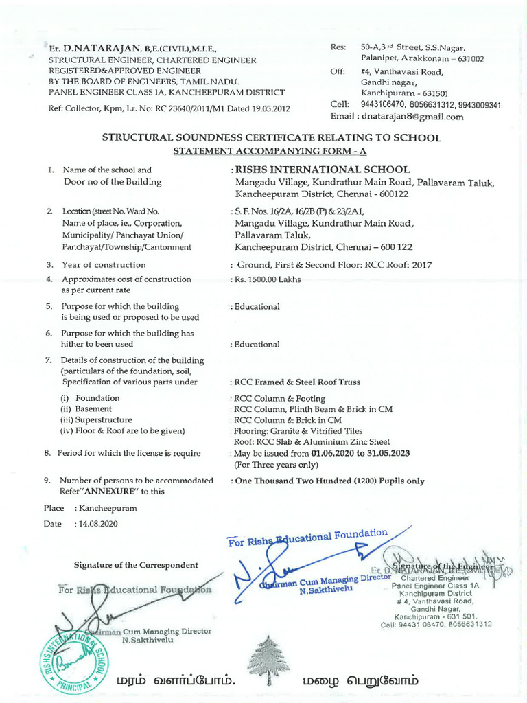 Building Stability Certificate Form ABC | PDF