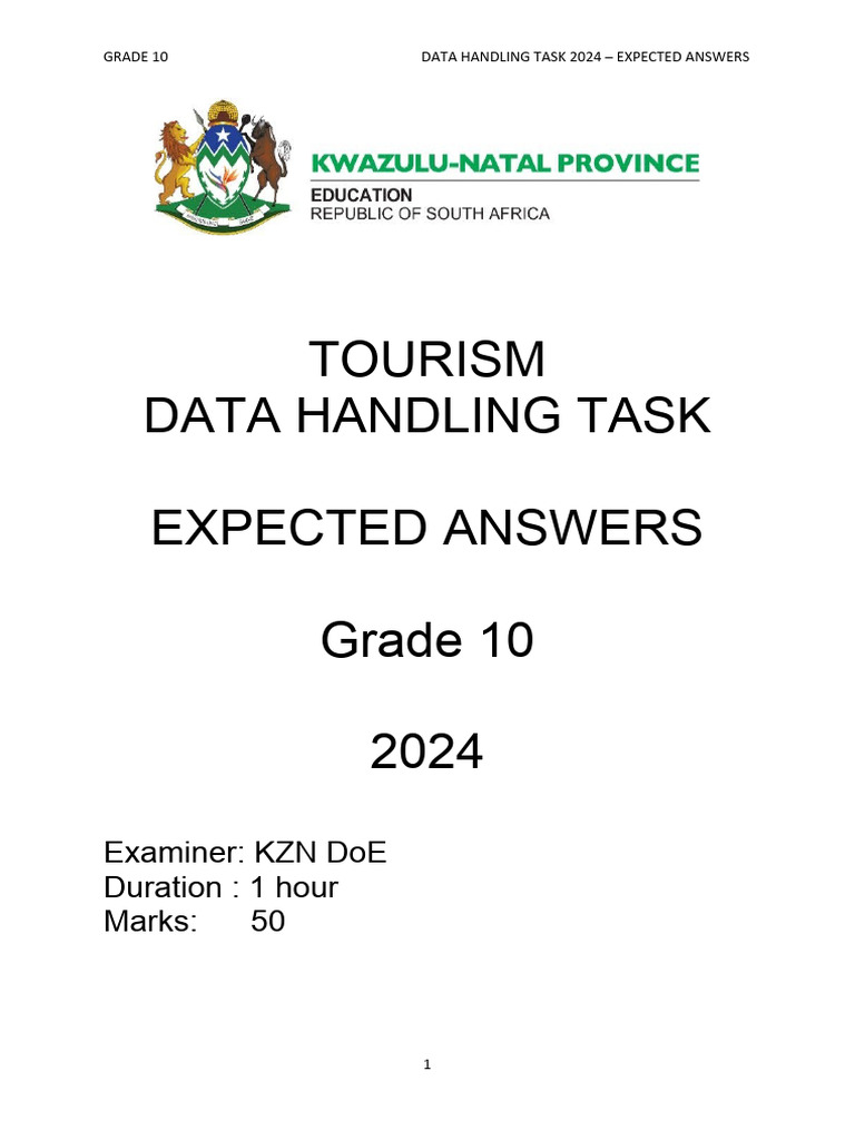 Data Handling Test 2024 Expected Answers | PDF