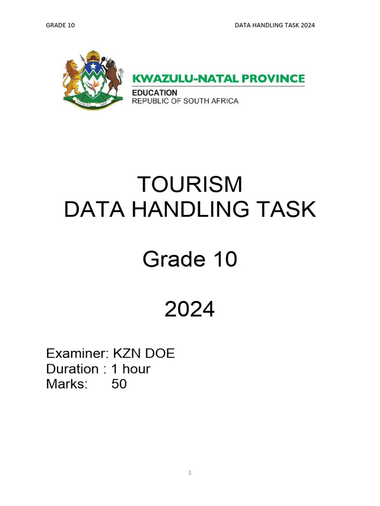 Grade 10 Data Handling QP 2024 | PDF | South Africa