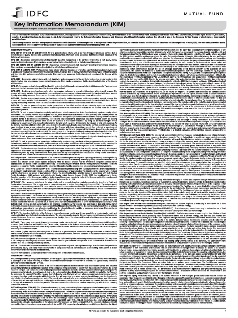 IDFC Tax Advantage (ELSS) Fund Application Form | PDF | Investing ...