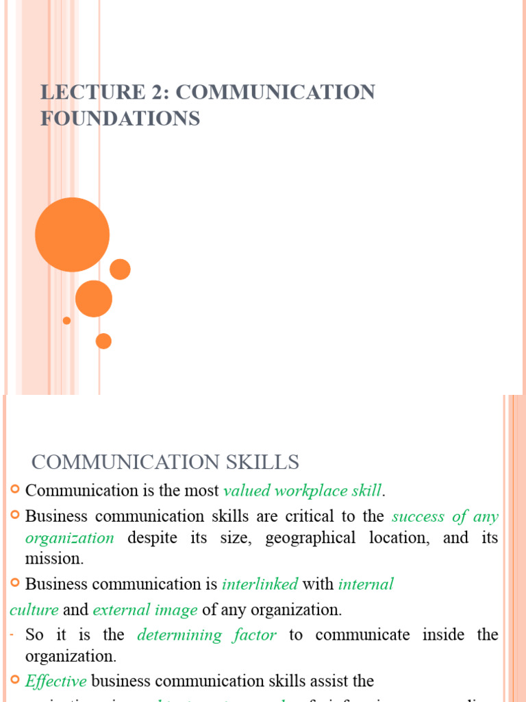 Lecture 2. Communication Foundations | PDF | Communication | Nonverbal ... Lecture 2. Communication Foundations | PDF | Communication | Nonverbal ...