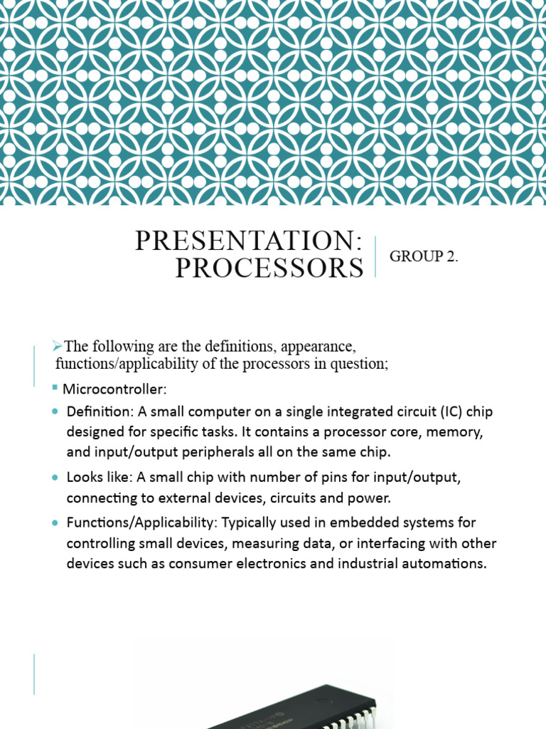 Processor Presentation Assignment From Group Number 2 | PDF | Central Processing Unit | Embedded ...