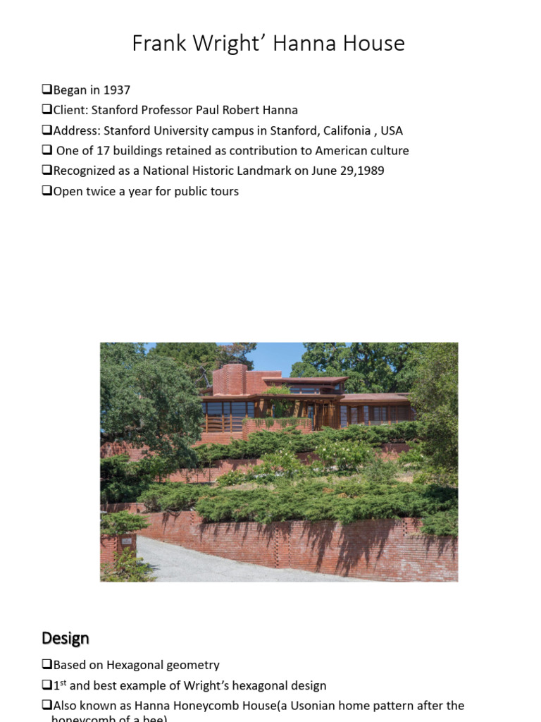 Frank Wright' Hanna House | PDF