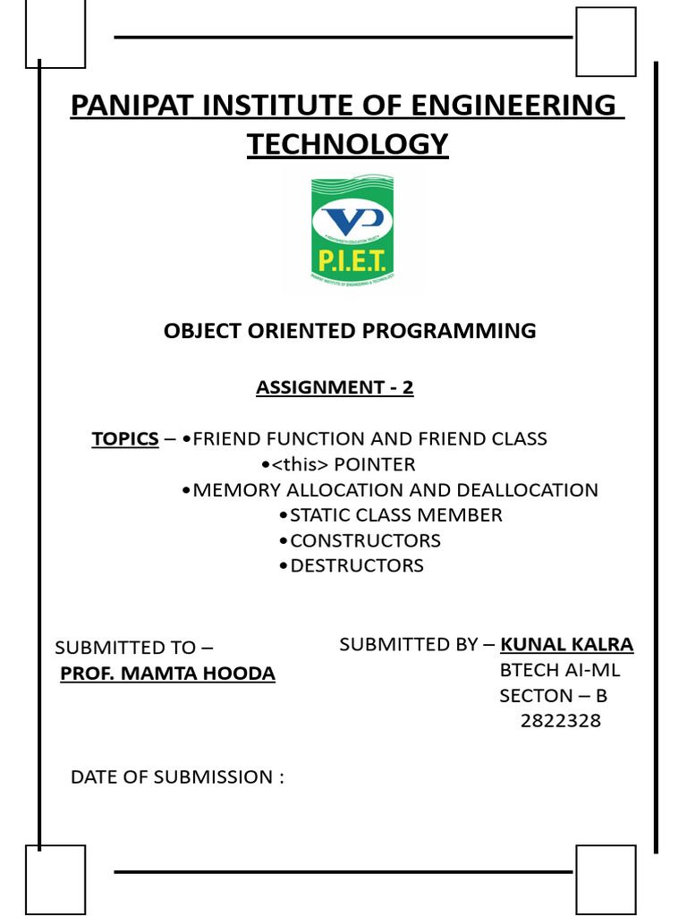 Oops Cover Page | PDF | Technology & Engineering