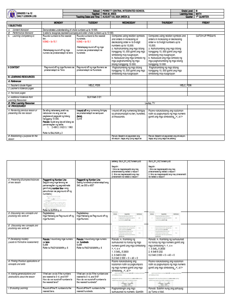 6.-DLL Math-3 Q1 W2 | PDF