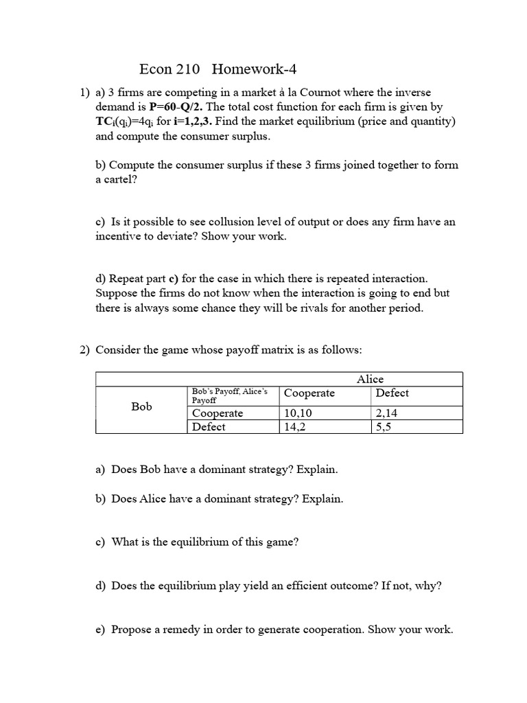 Econ 210 HW-4 | PDF