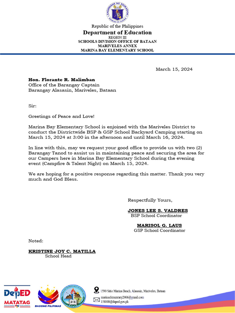 Tanod Request | PDF | Philippines