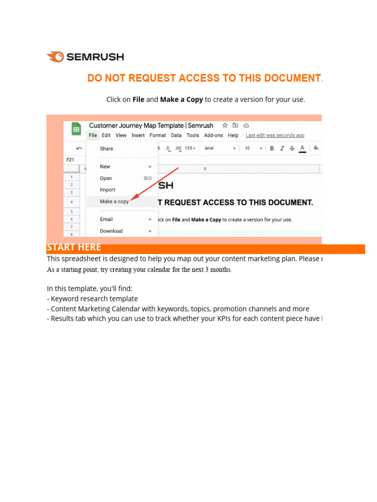 Copy of Copy of Keyword Research & Content Calendar Template - Semrush ...
