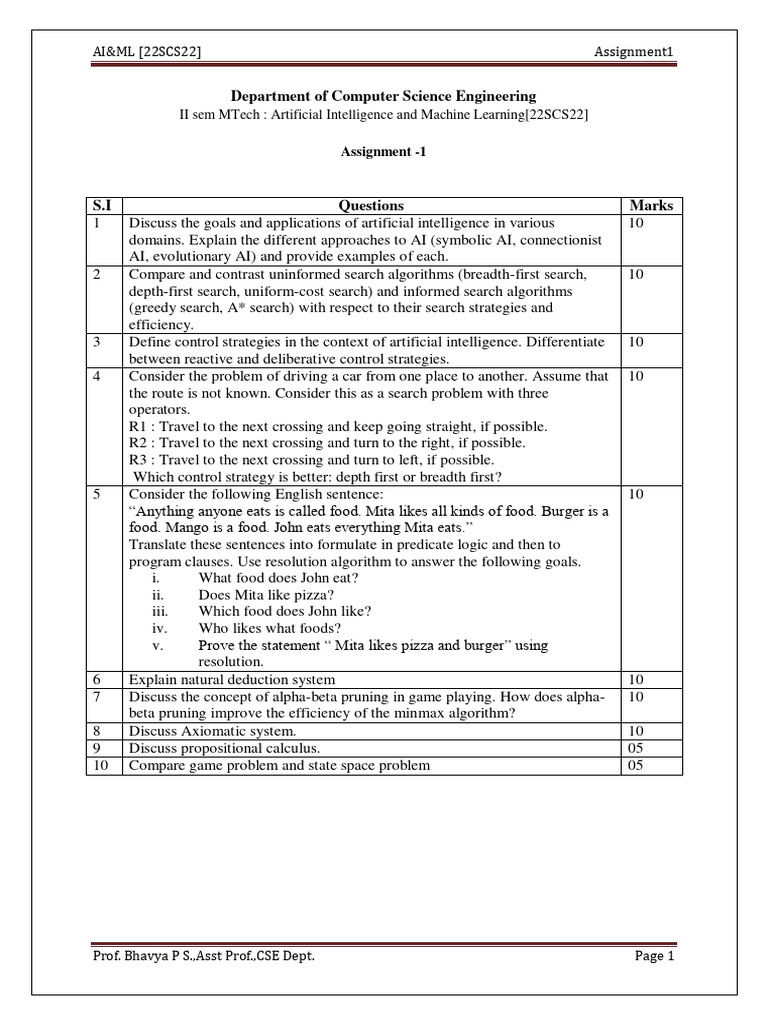 Assignment 1 | PDF | Artificial Intelligence | Intelligence (AI) & Semantics
