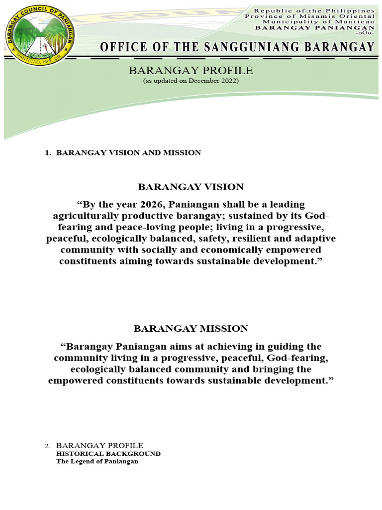 Barangay Profile | PDF | Health Care | Hospital