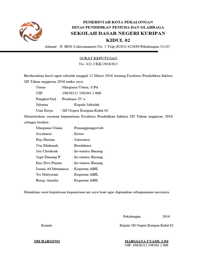 1.sk Fasilitasi Pend Inklusi | PDF