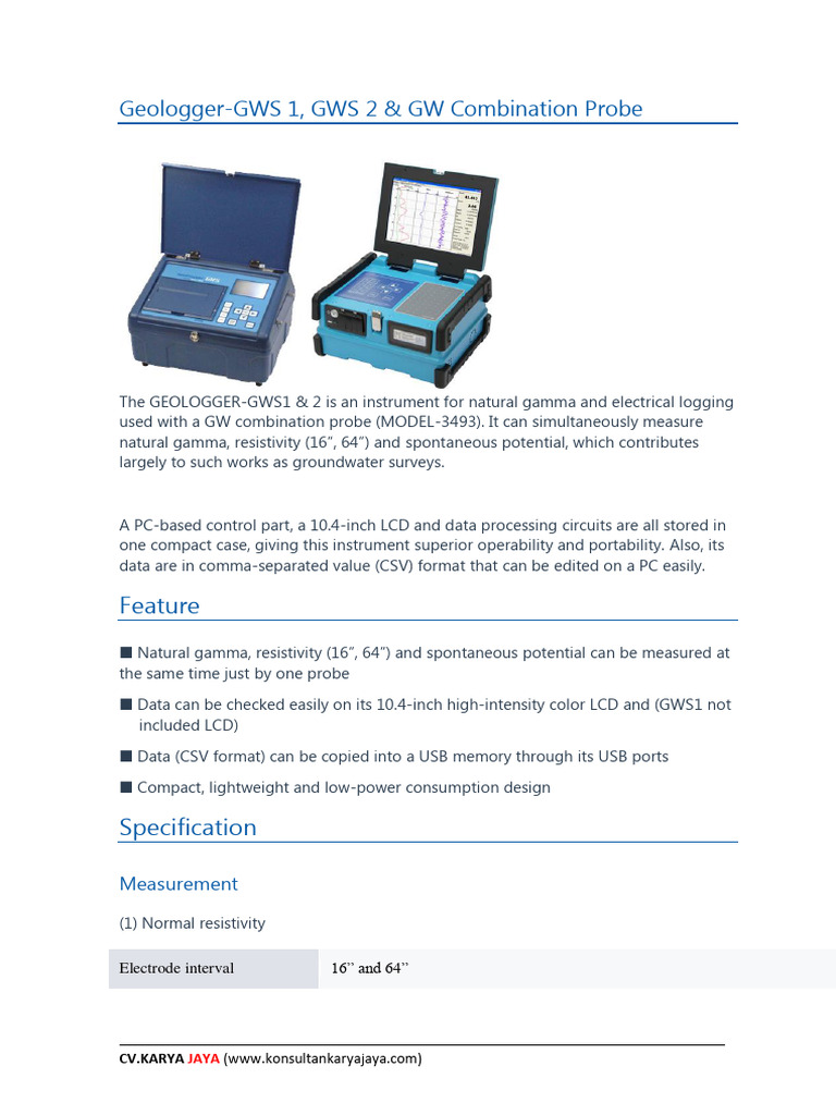 Geologger GWS | PDF | Technology & Engineering