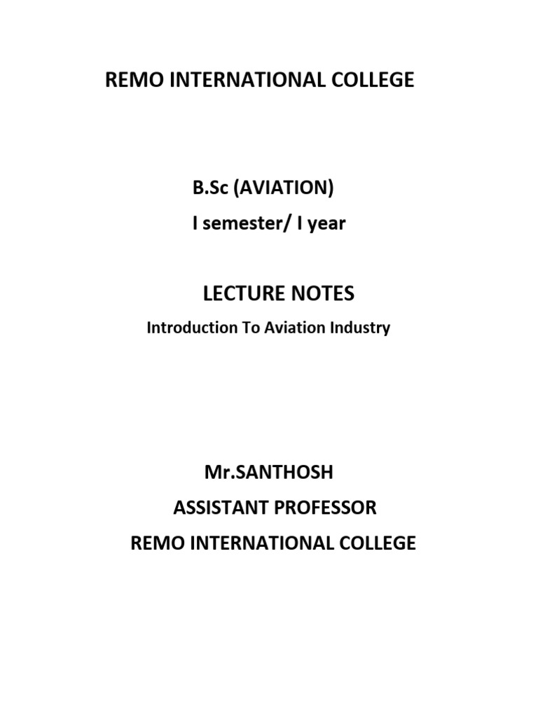 Introduction To Aviation Unit 1-5 | PDF | Aviation | Aerospace