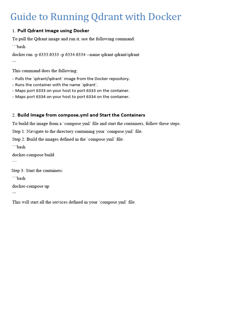 Guide To Running Qdrant With Docker | PDF