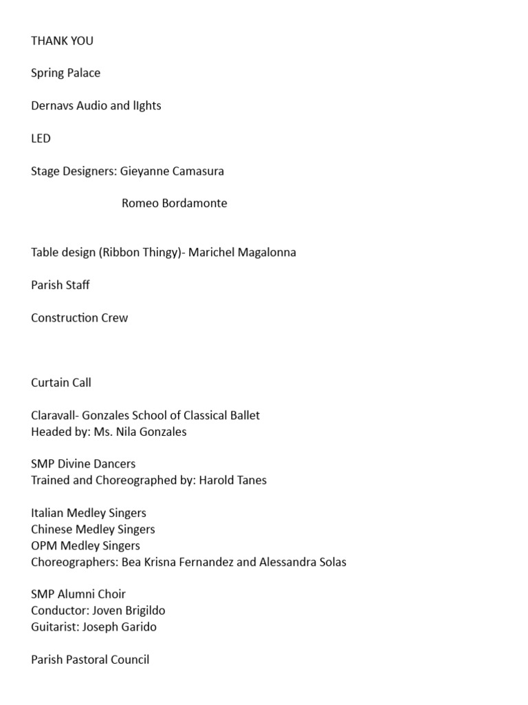 Curtain Call and Pasalamat | PDF