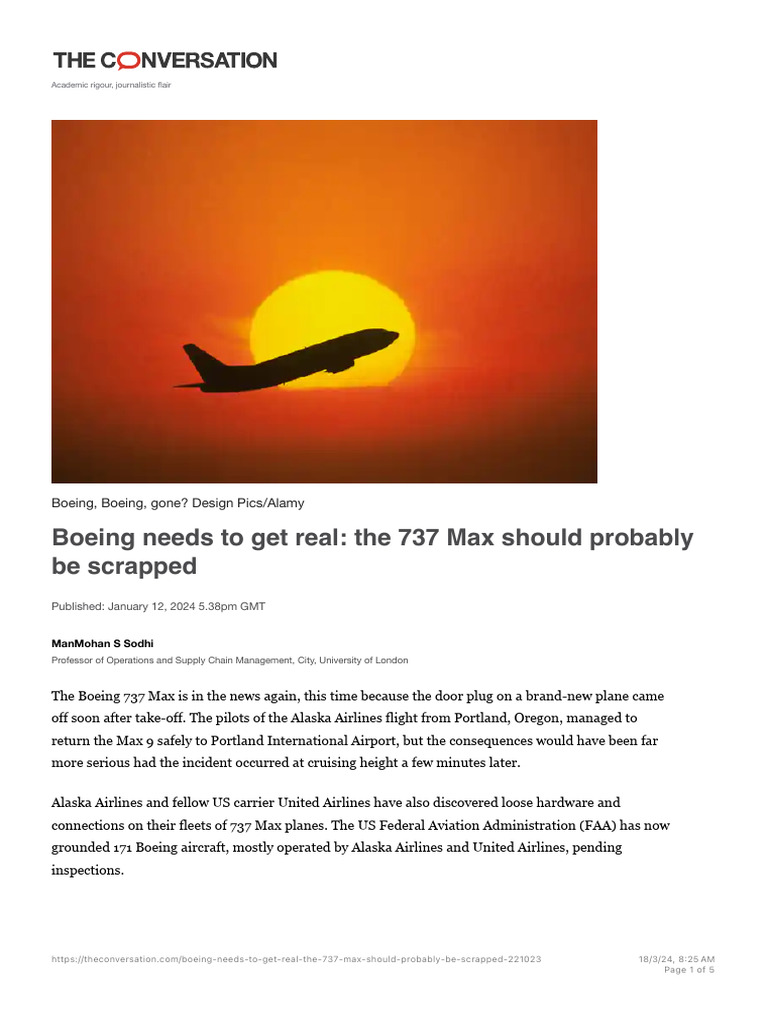 Boeing Needs to Get Real- The 737 Max Should Probably Be Scrapped | PDF ...