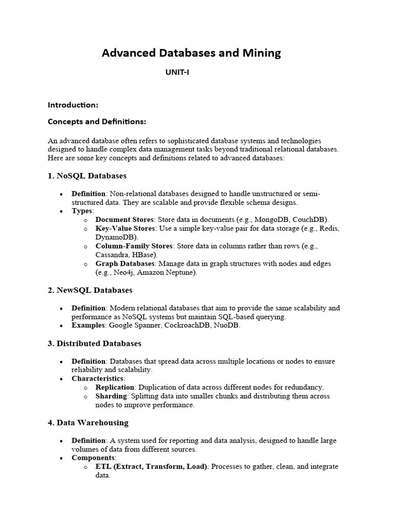 Unit I Pdf Relational Database Databases