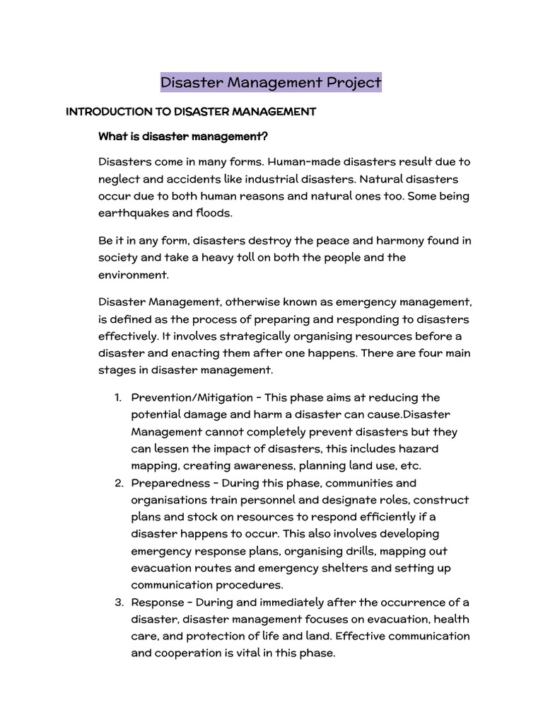 Disaster Management Project | PDF | Emergency Management | Wildfire