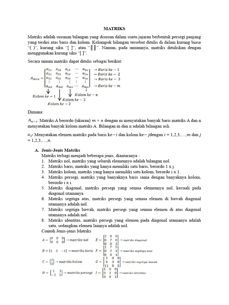 Matematika LS Matriks | PDF | Sains & Matematika | Komputer
