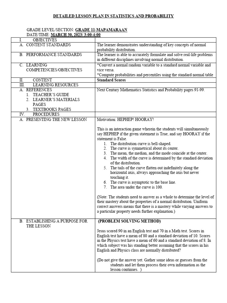 COT GEN MATHEMATICS (AutoRecovered) | PDF | Standard Score | Standard ...