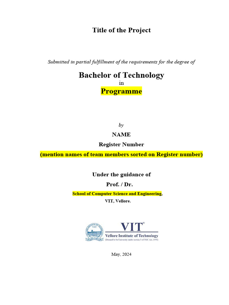 Capstone Project Report Format | PDF | Academic Degree | Thesis