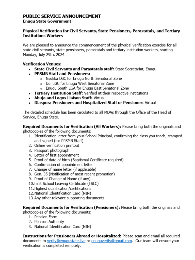 State Verification Schedule | PDF | Identity Document | Government