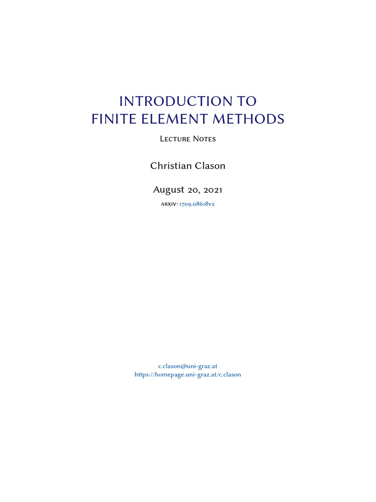 Finite Element Methods Overview | PDF | Finite Element Method | Partial ...