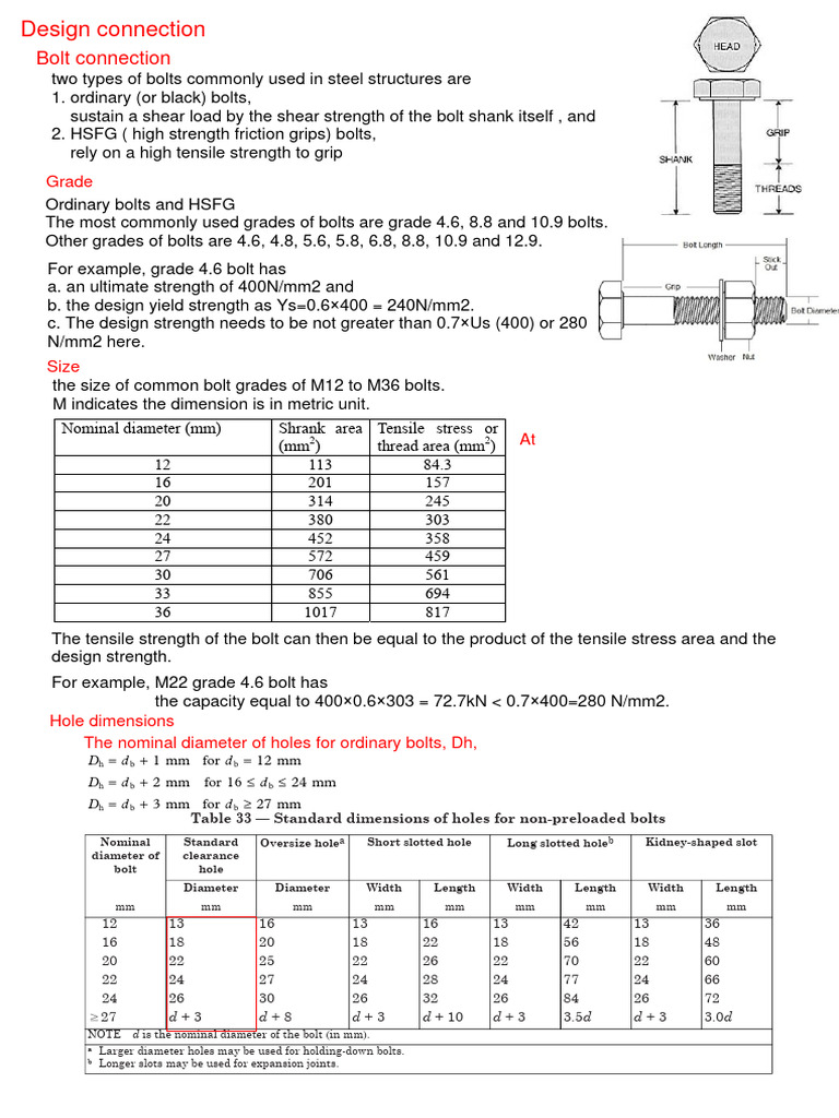 Bolt Connection: Grade | PDF