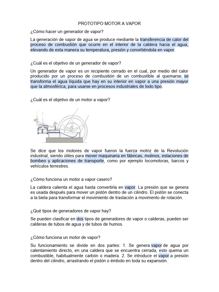 Prototipo Motor A Vapor | PDF
