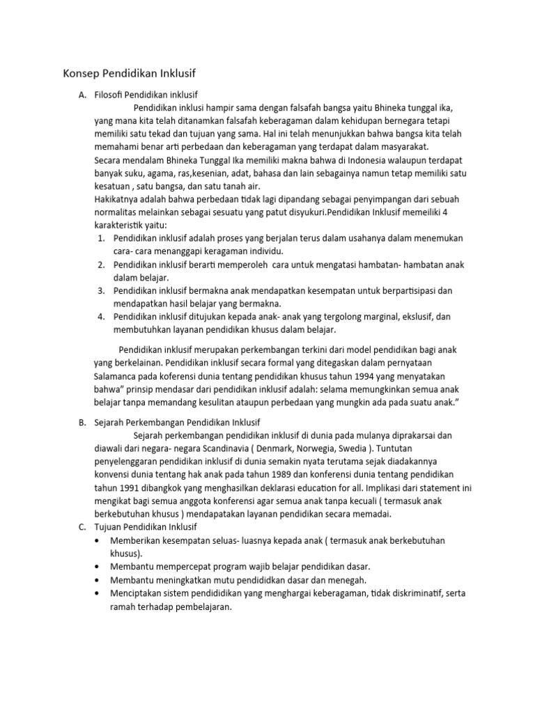 Konsep Pendidikan Inklusif Eka Baru Banget Nii | PDF | Karier ...