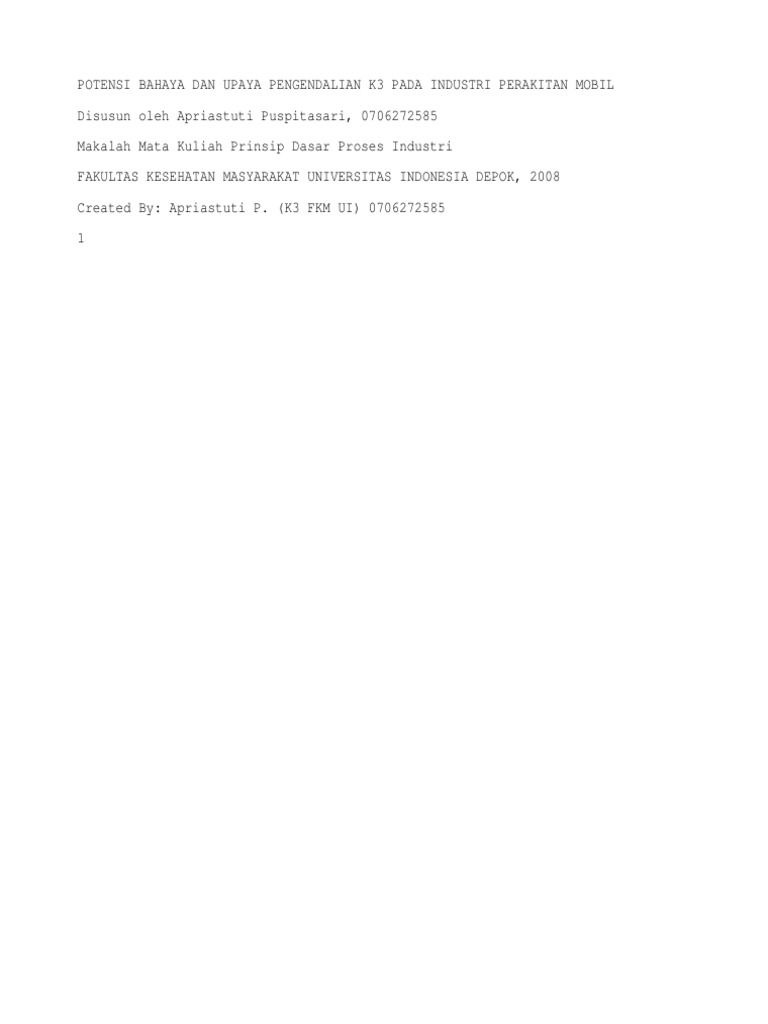 Proses Assembling Mobil | PDF | Teknologi & Rekayasa