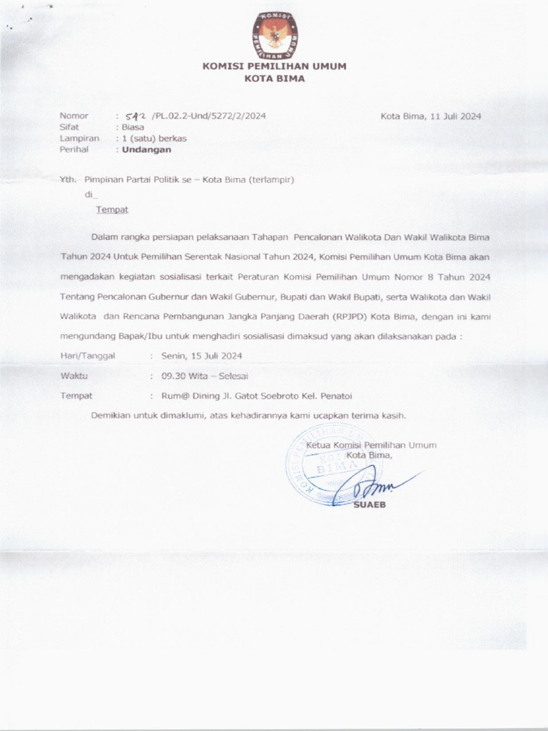 Undangan Sosialisasi RPJPD | PDF