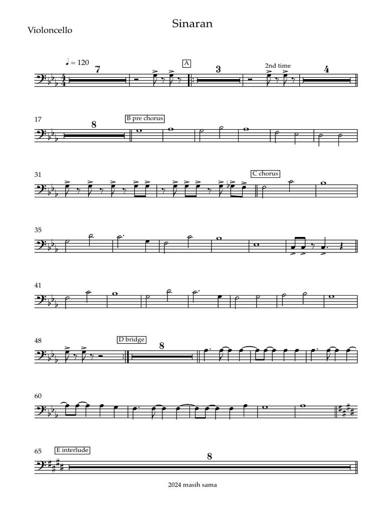 Sinaran - Violoncello | PDF