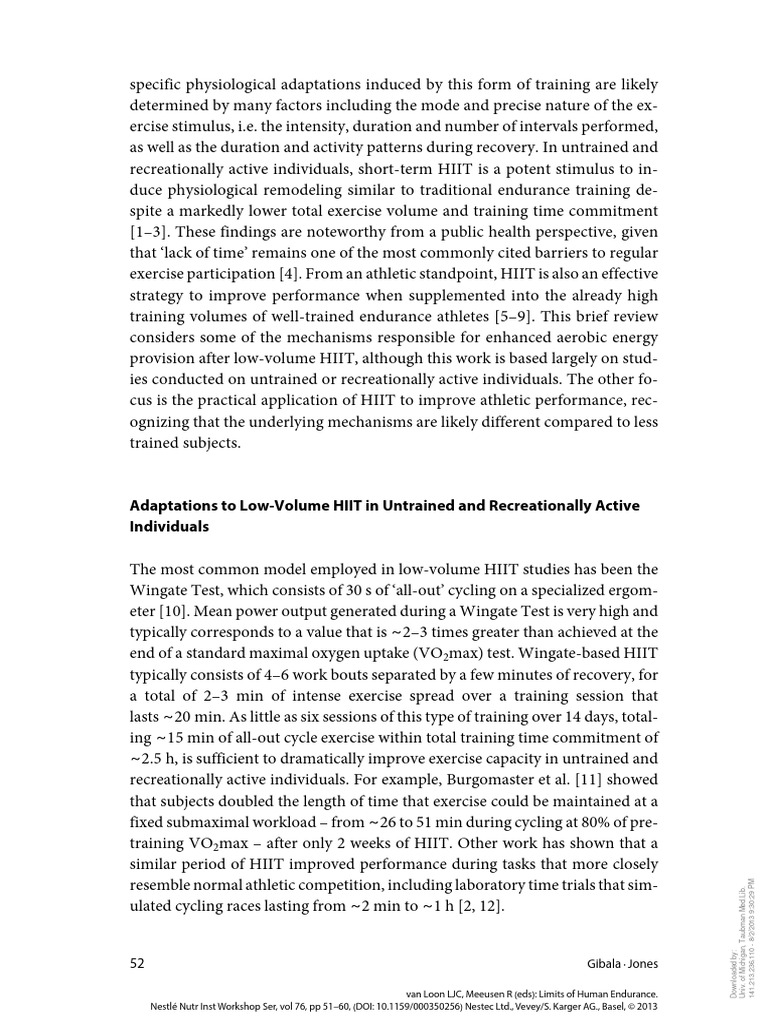 Adaptations To Low-Volume HIIT in Untrained and Recreationally Active Individuals | PDF | High ...