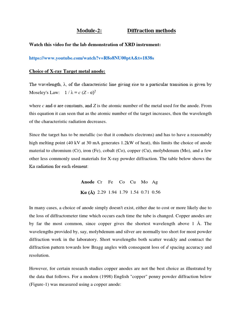 Module-2 XRD | PDF | Crystal Structure | Vacuum Tube