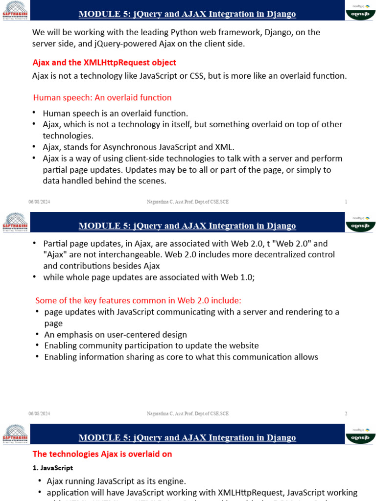 fs-21cs62-MODULE 5 | PDF | Ajax (Programming) | J Query